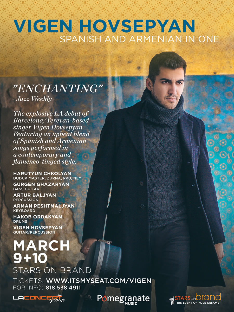 Vigen Hovsepyan & Band March 9/10 2018 | itsmyseat.com